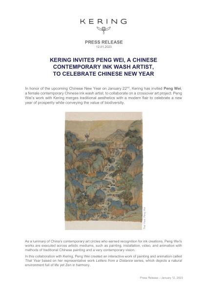 Kering invites Peng Wei to celebrate Chinese New Year | Kering